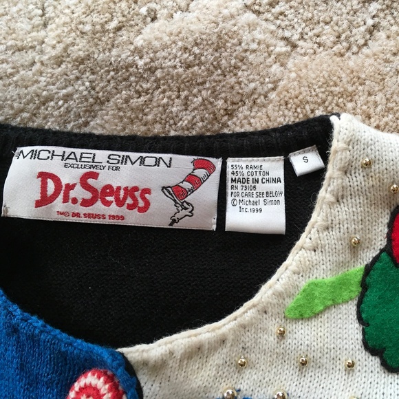 Michael Simon | Sweaters | Rare Vintage Michael Simon Dr Seuss Grinch ...